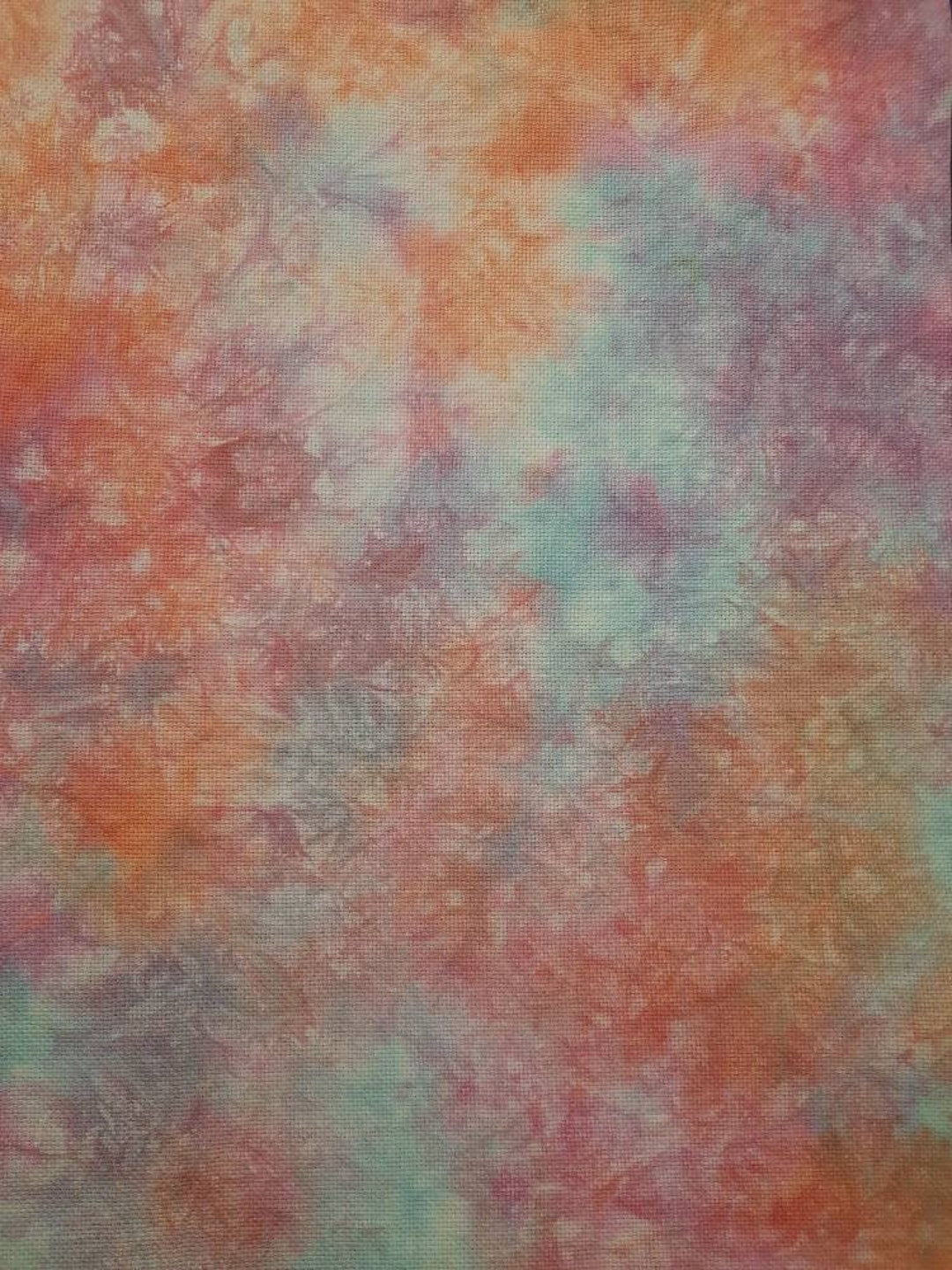 Melted Popsicle Hand Dyed Cross Stitch Fabric Fuchsia, Aquamarine, and ...