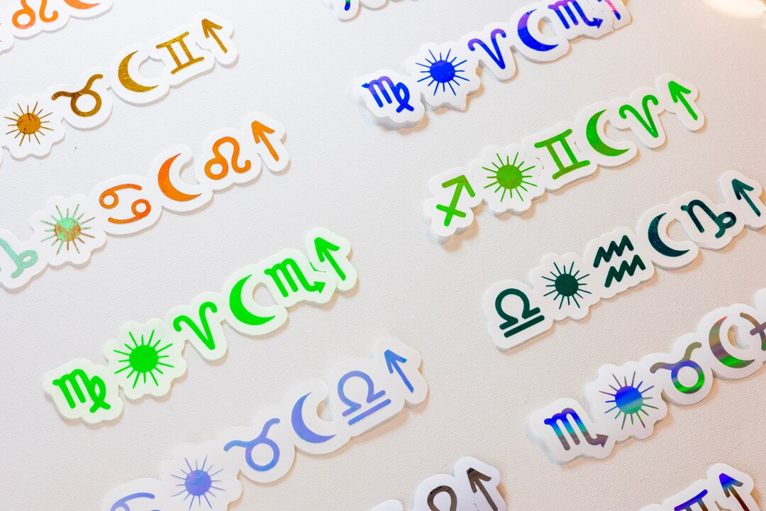 Custom Zodiac Decal, Astrology Decal, Holographic Zodiac Decal ...