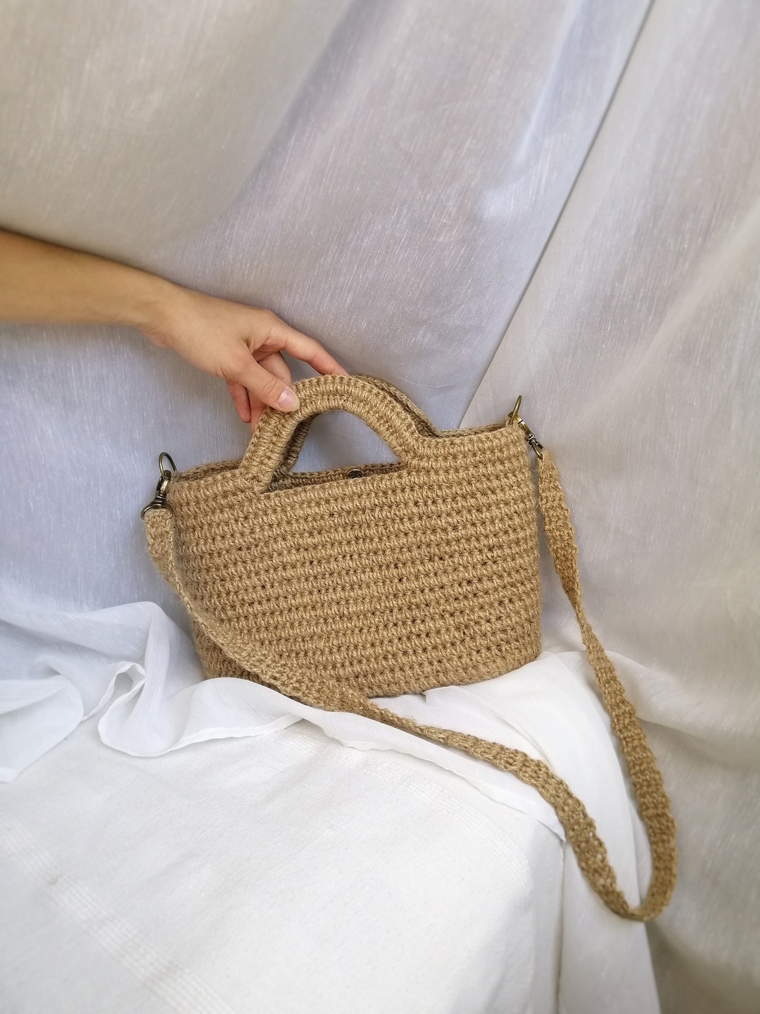 Crochet Messenger Bag, Small Crossbody Bag, Mini Crossbody Bag, Mini ...