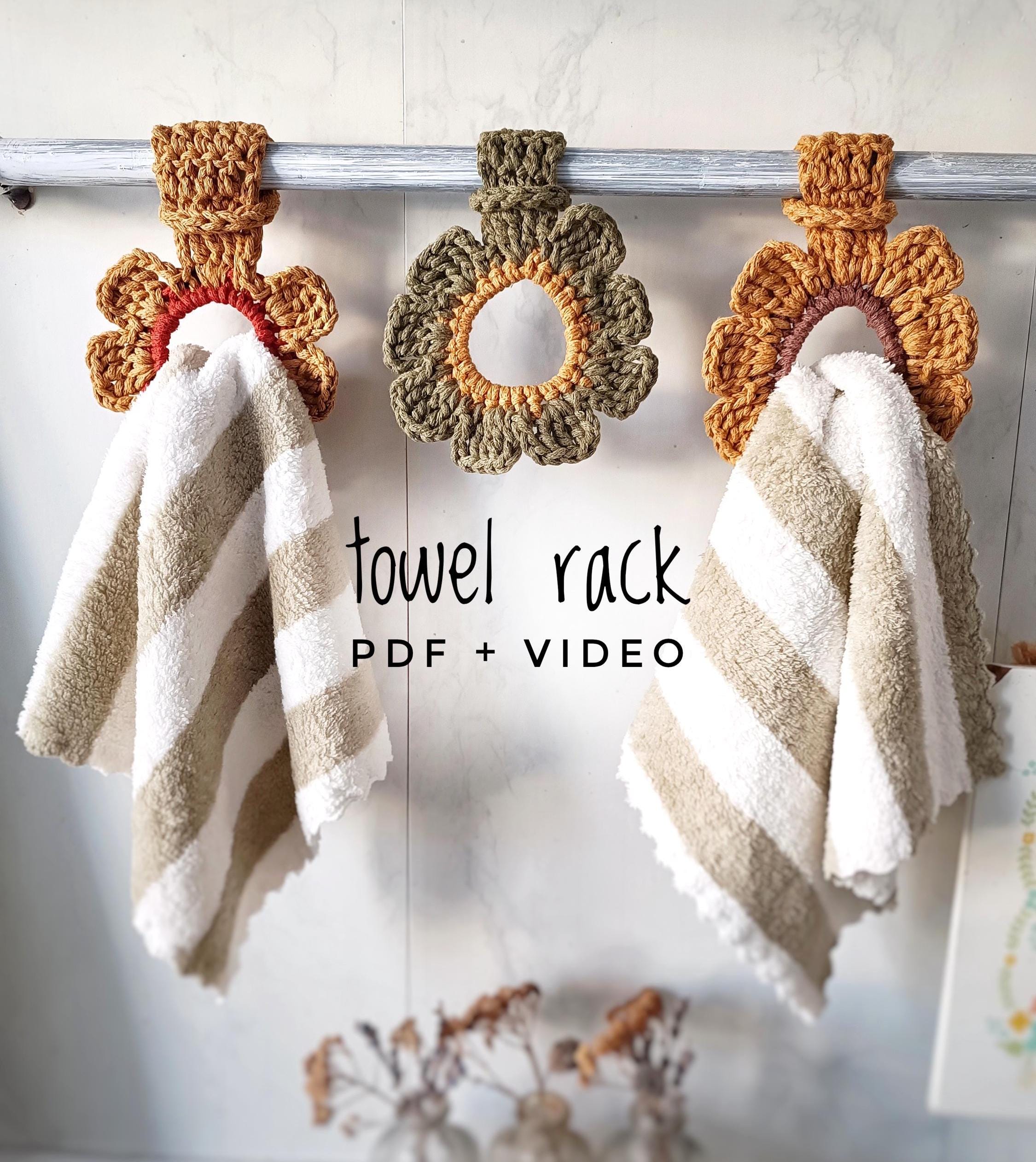 Crochet Pattern Towel Rack, Towel Ring Holders, Towel Holder, Crochet ...