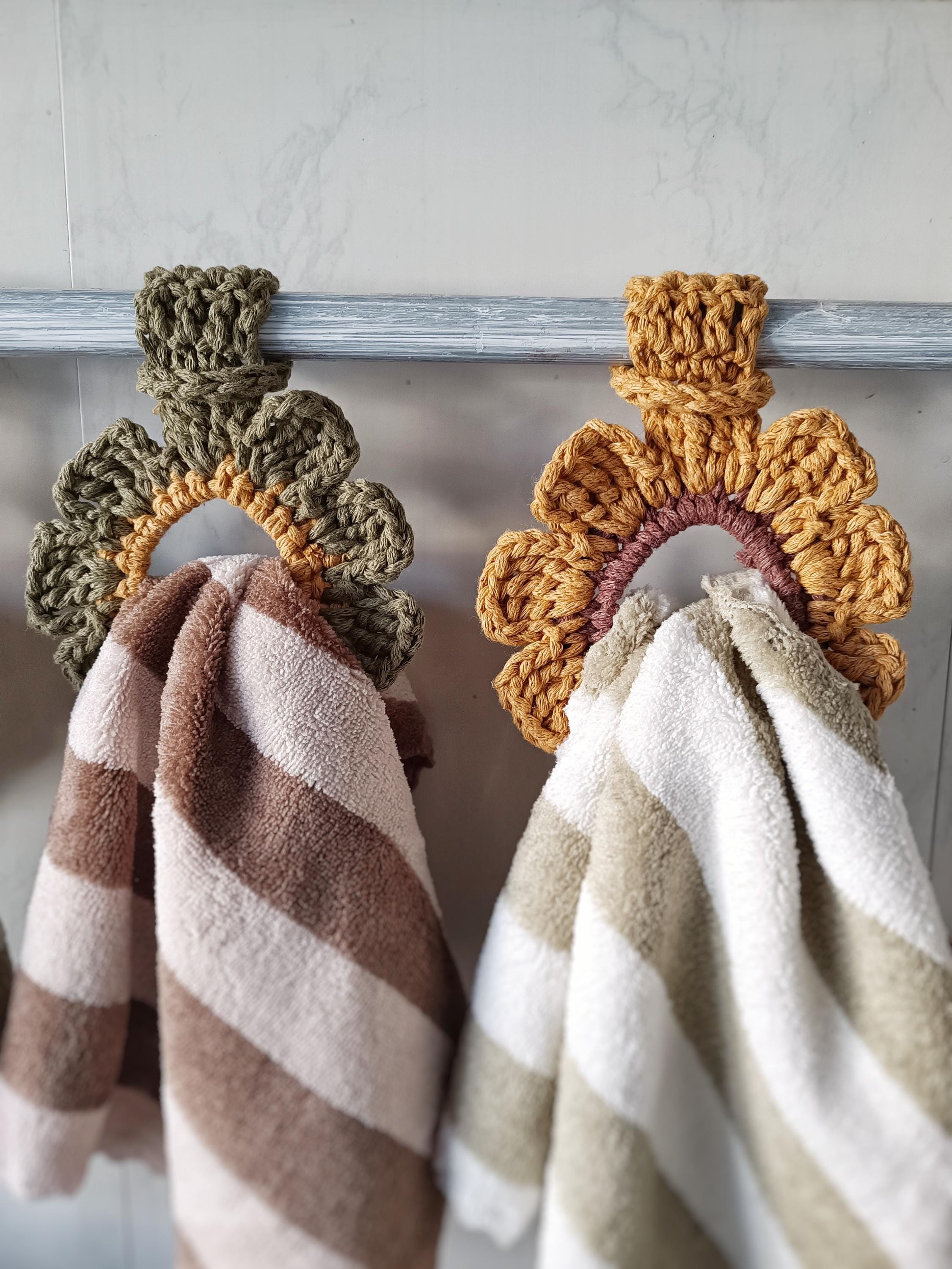 Crochet Pattern Towel Rack, Towel Ring Holders, Towel Holder, Crochet ...