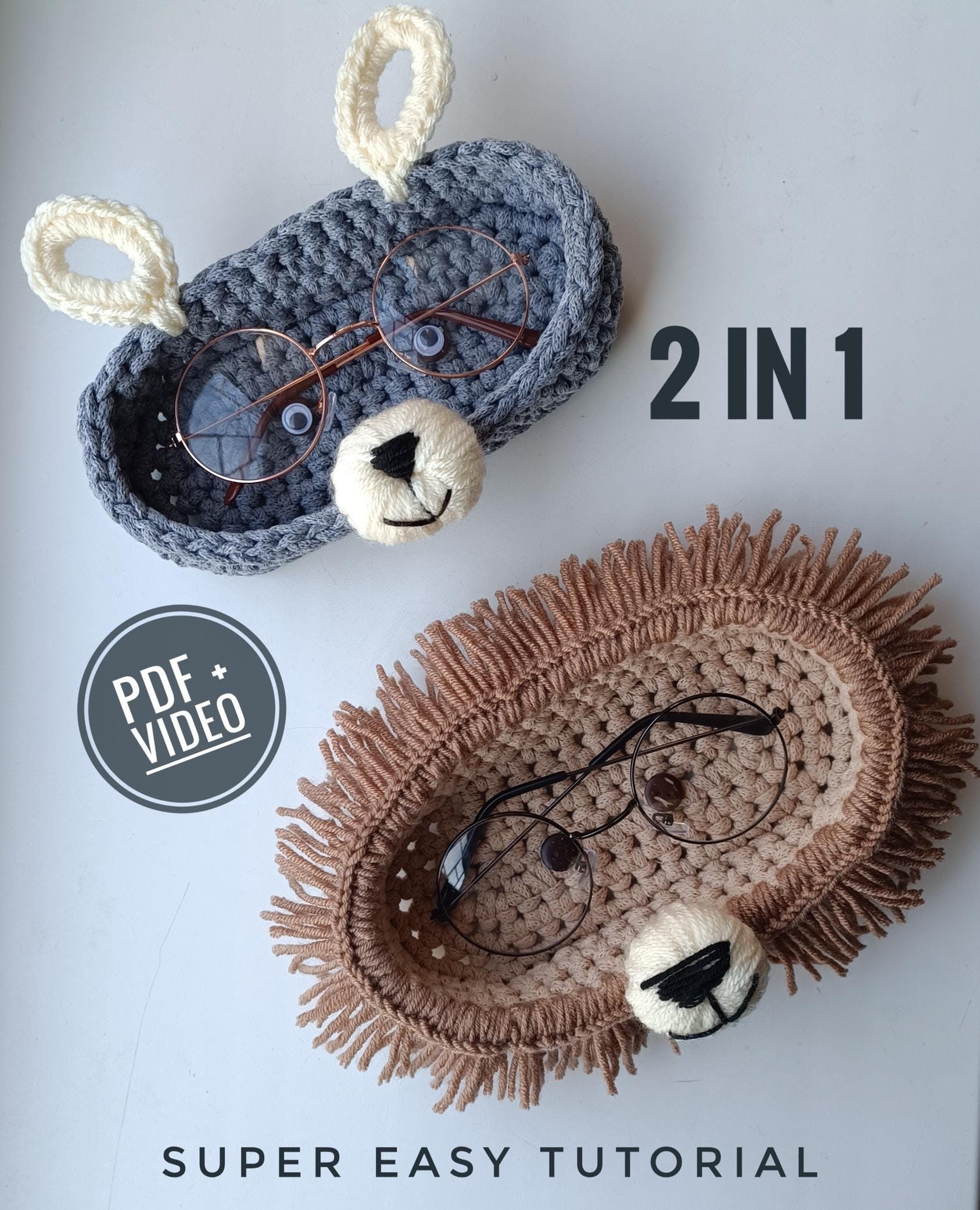 Crochet Pattern, Glasses Holder, Eyeglass Holder, Eyeglass Case, PDF + Step-by-step Tutorial ...