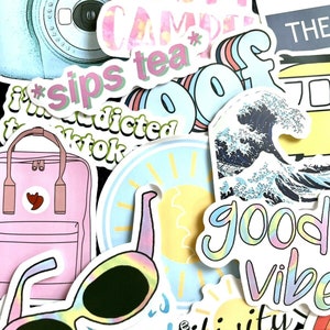 50pcs Stickers VSCO Multi-color Goodvibes Decorate Stickers Themed Pack ...