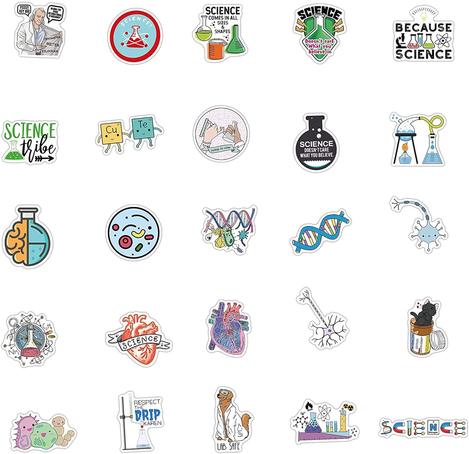 50/100pcs Laboratory Science Chemistry Stickers Physics - Etsy UK