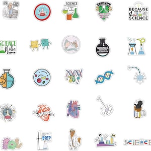 50/100pcs Laboratory Science Chemistry Stickers Physics Biology ...