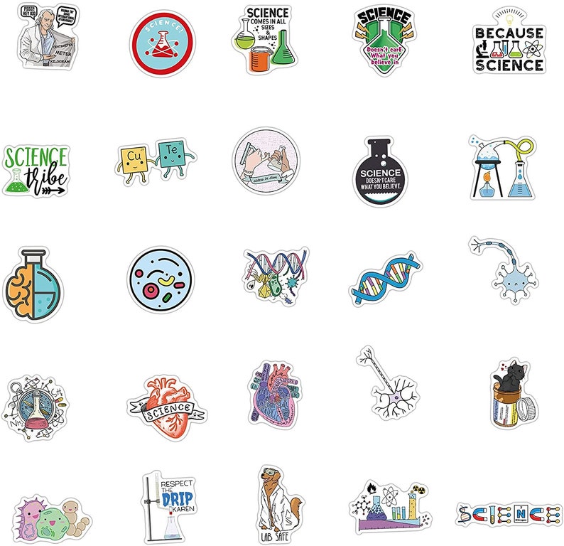 50/100pcs Laboratory Science Chemistry Stickers Physics - Etsy UK