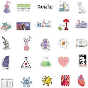 50/100pcs Laboratory Science Chemistry Stickers Physics Biology ...