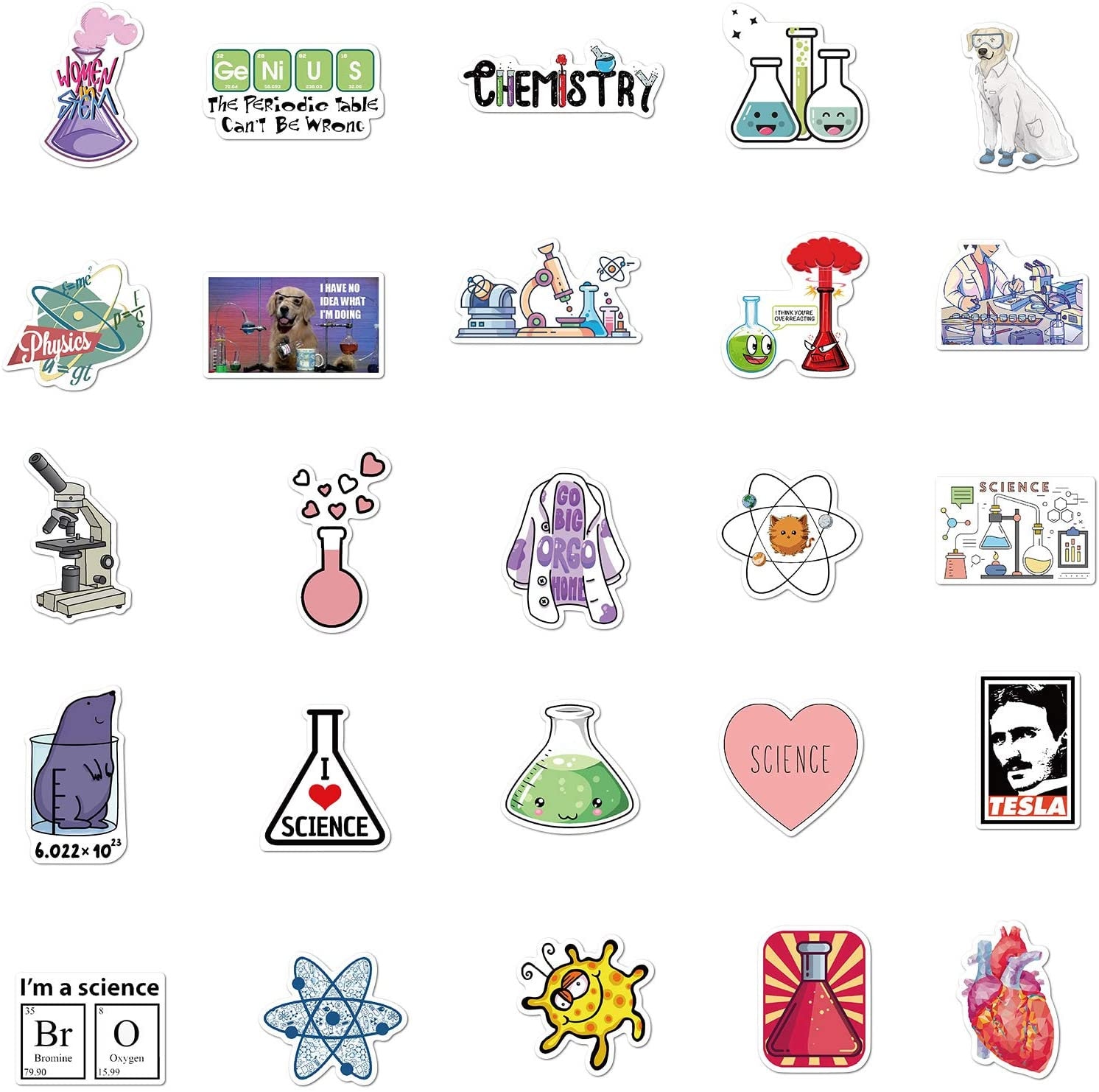 50/100pcs Laboratory Science Chemistry Stickers Physics - Etsy UK
