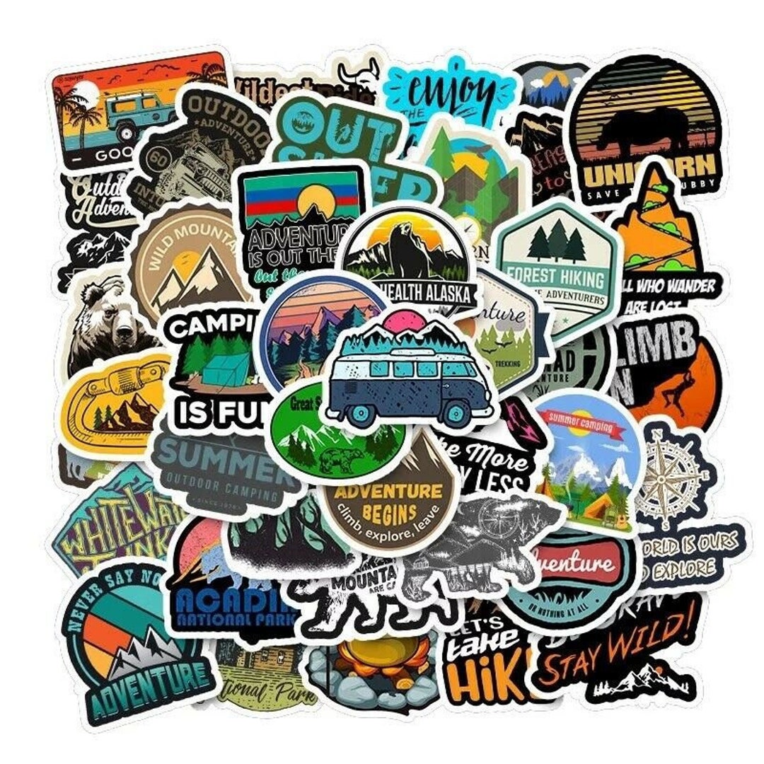 50pcs Traveling Hiking Camping Sticker Pack Decorative Diary Book ...