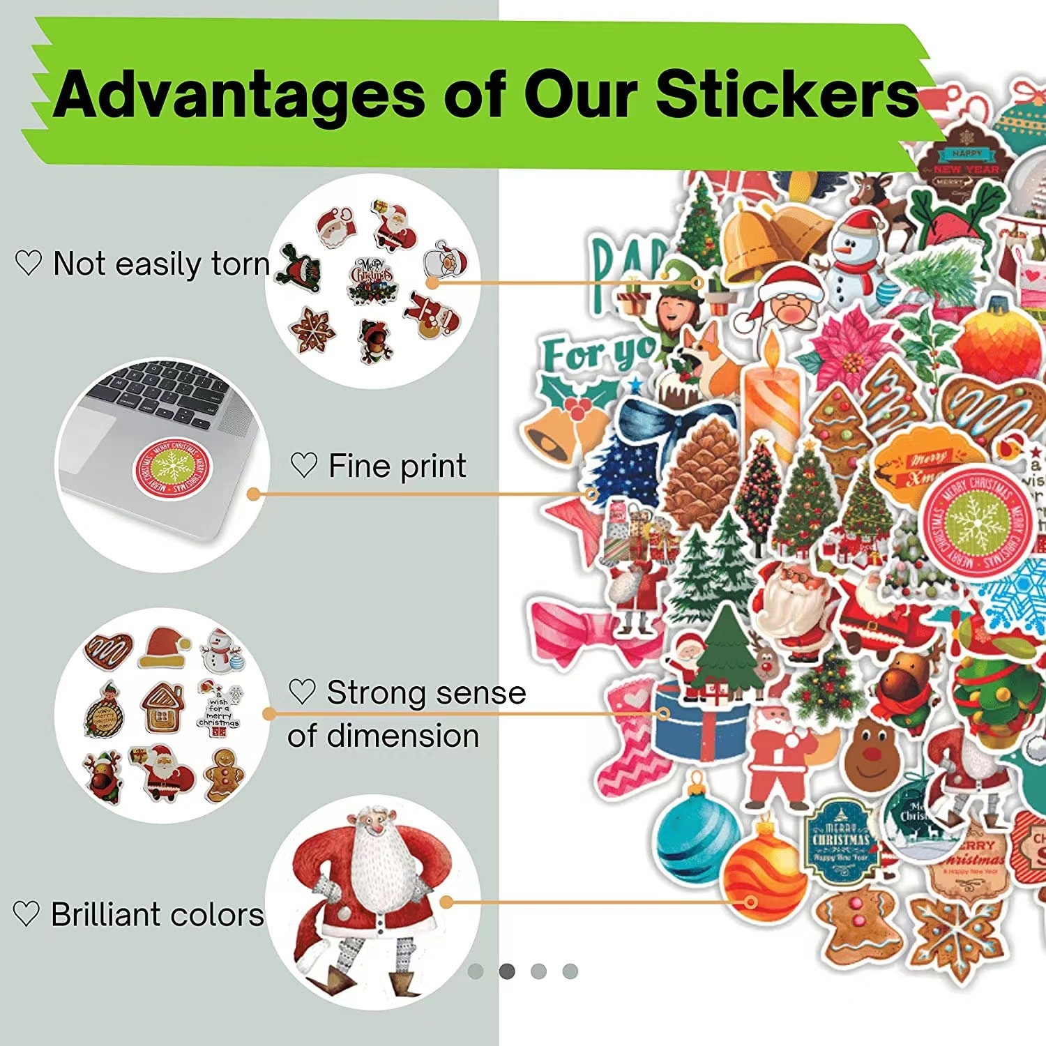 100pcs Christmas Holiday Stickers Santa Claus Stickers Pack - Etsy