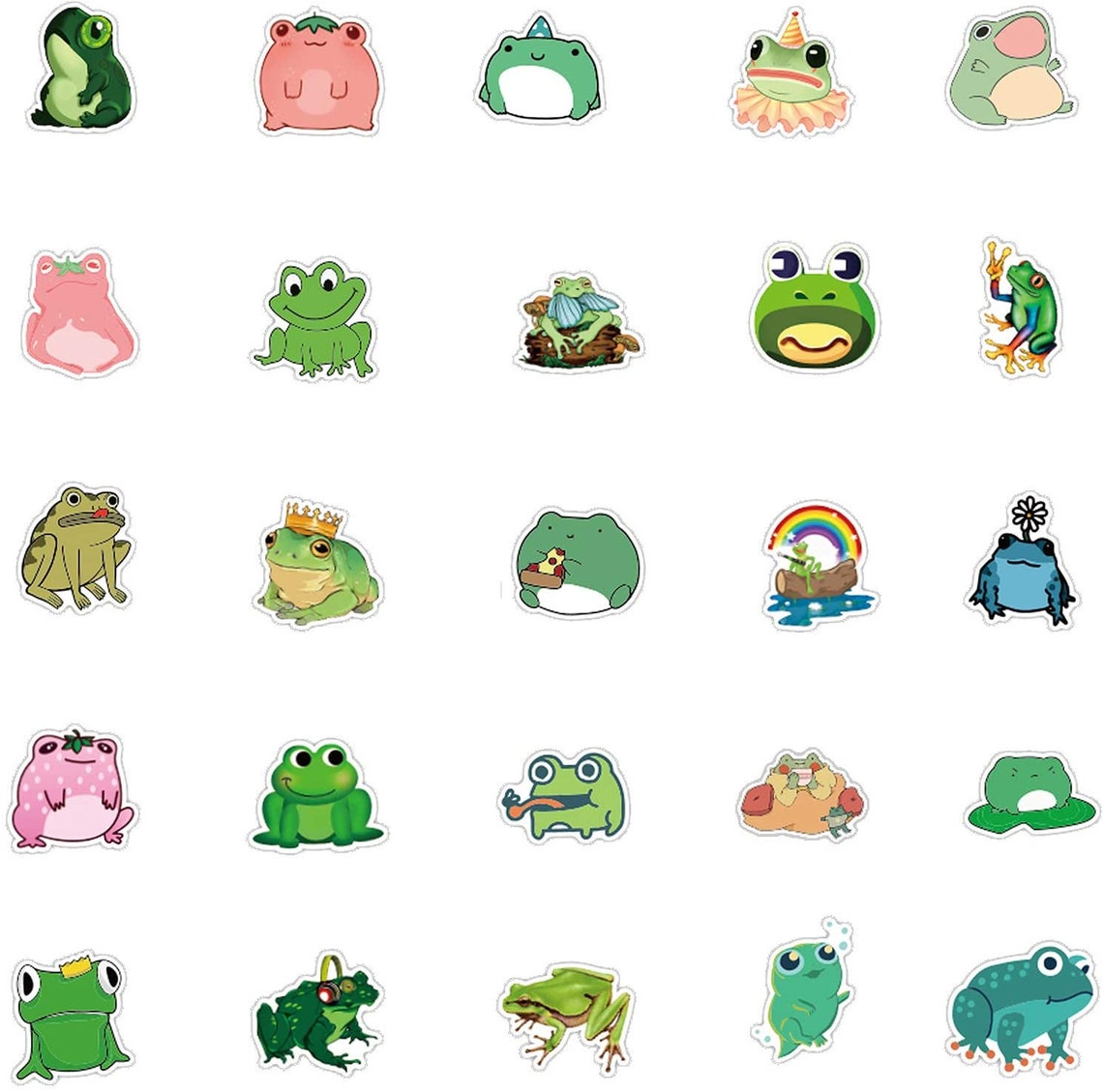 50PCS Cute Funny Frog Stickers Green Sticker Decorative Laptop Decals ...