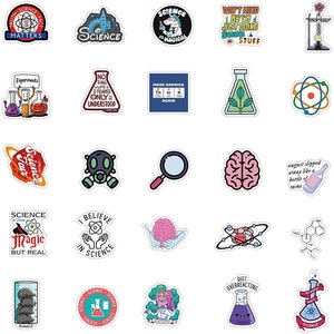 50/100pcs Laboratory Science Chemistry Stickers Physics Biology ...