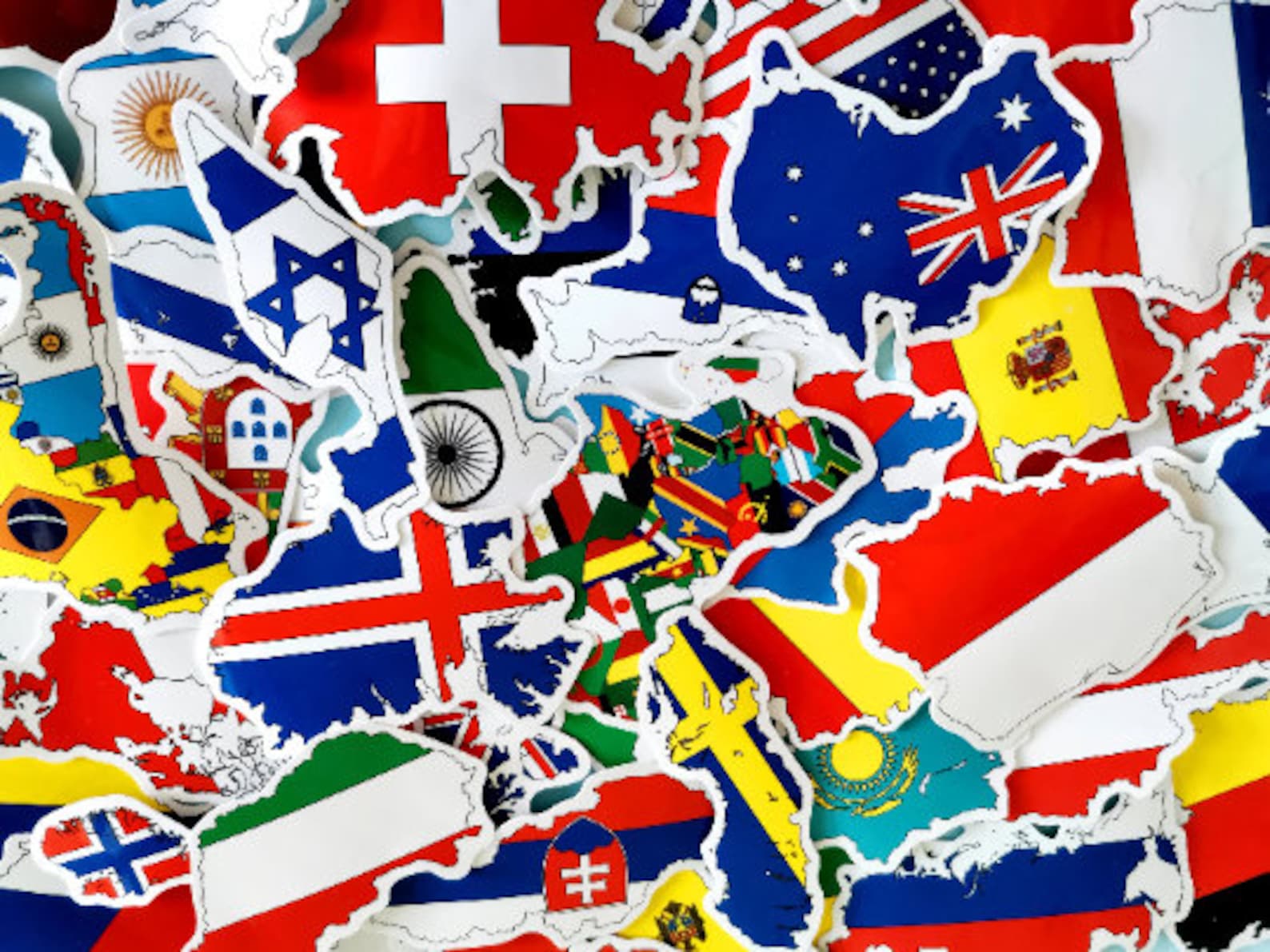 50pcs Flags of Country Stickers Decorative Laptop Decals Home Room Art ...