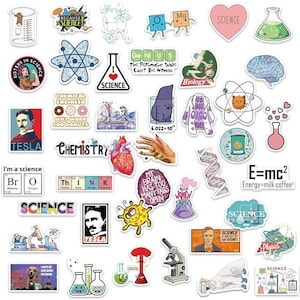50/100pcs Laboratory Science Chemistry Stickers Physics Biology ...