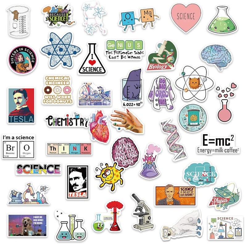 50/100pcs Laboratory Science Chemistry Stickers Physics - Etsy
