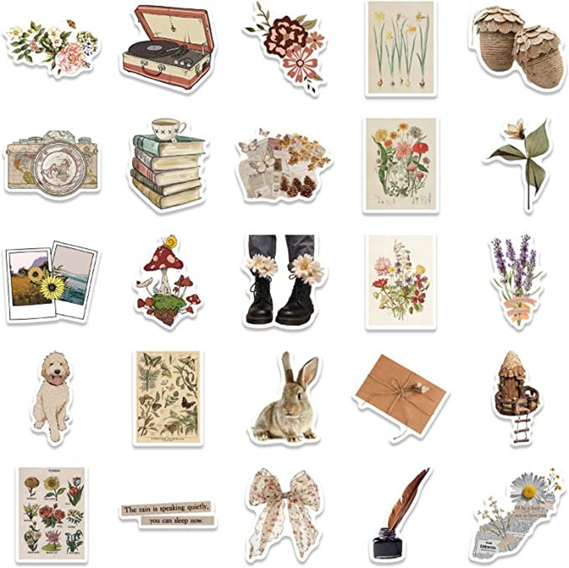 50pcs Aesthetic Cottagecore Vintage Stickers Decoration | Etsy