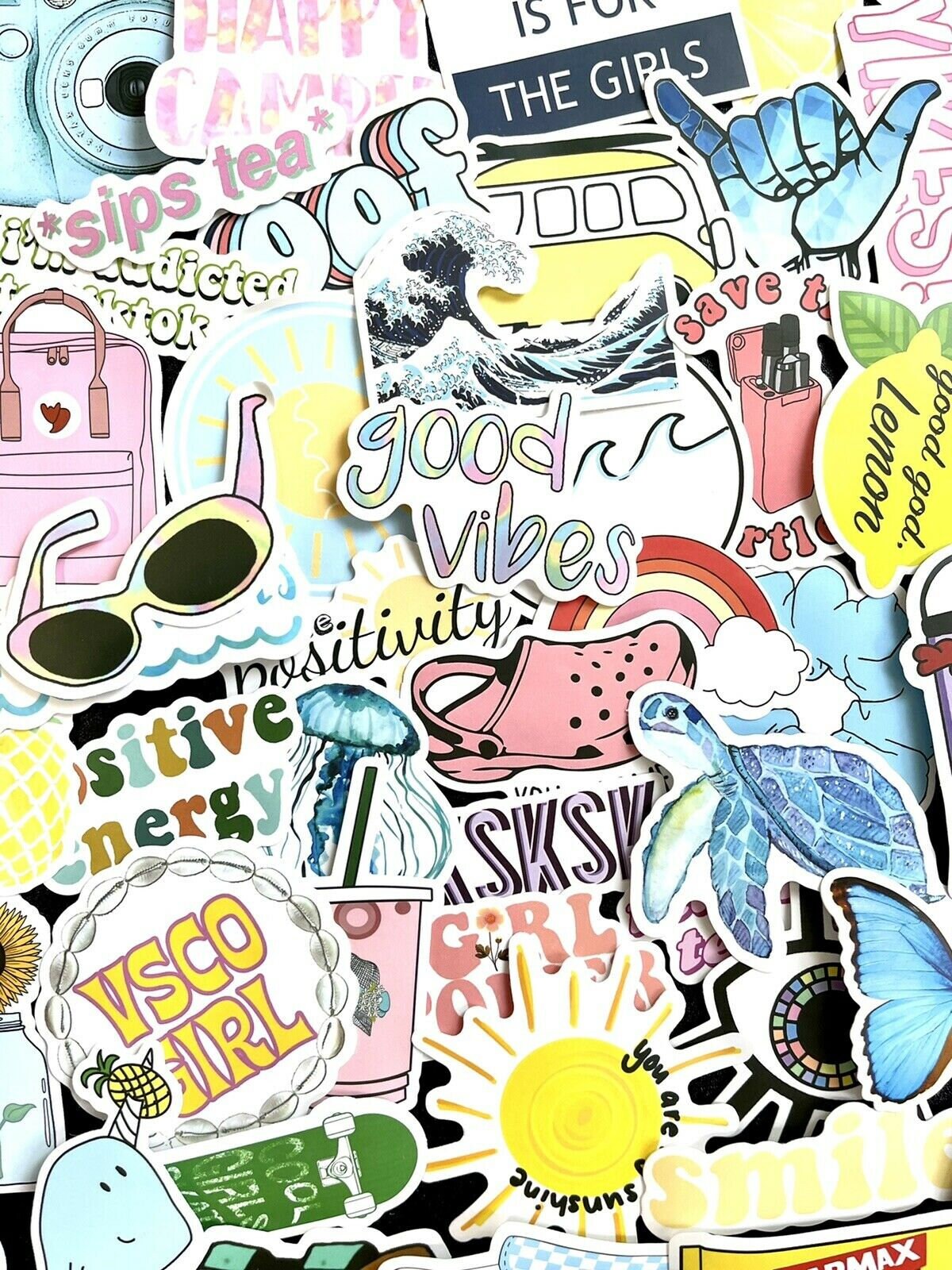 50pcs Stickers VSCO Multi-color Goodvibes Decorate for Kid - Etsy