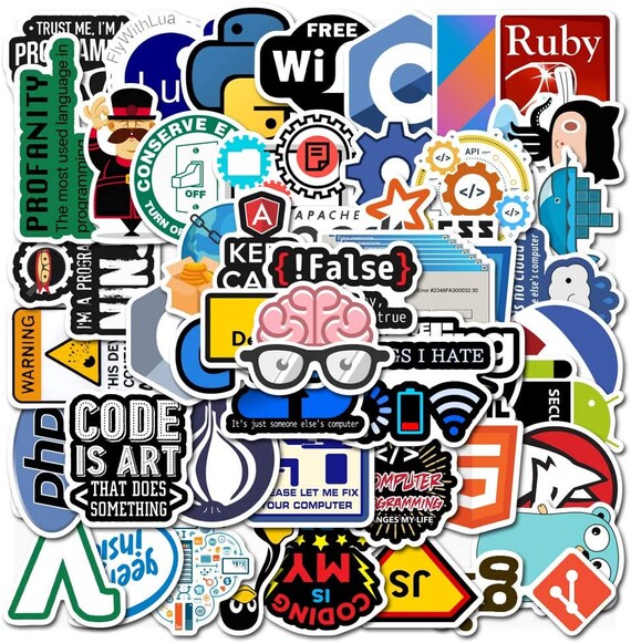 50/100pcs Coding Programming Stickers Developers Coders - Etsy