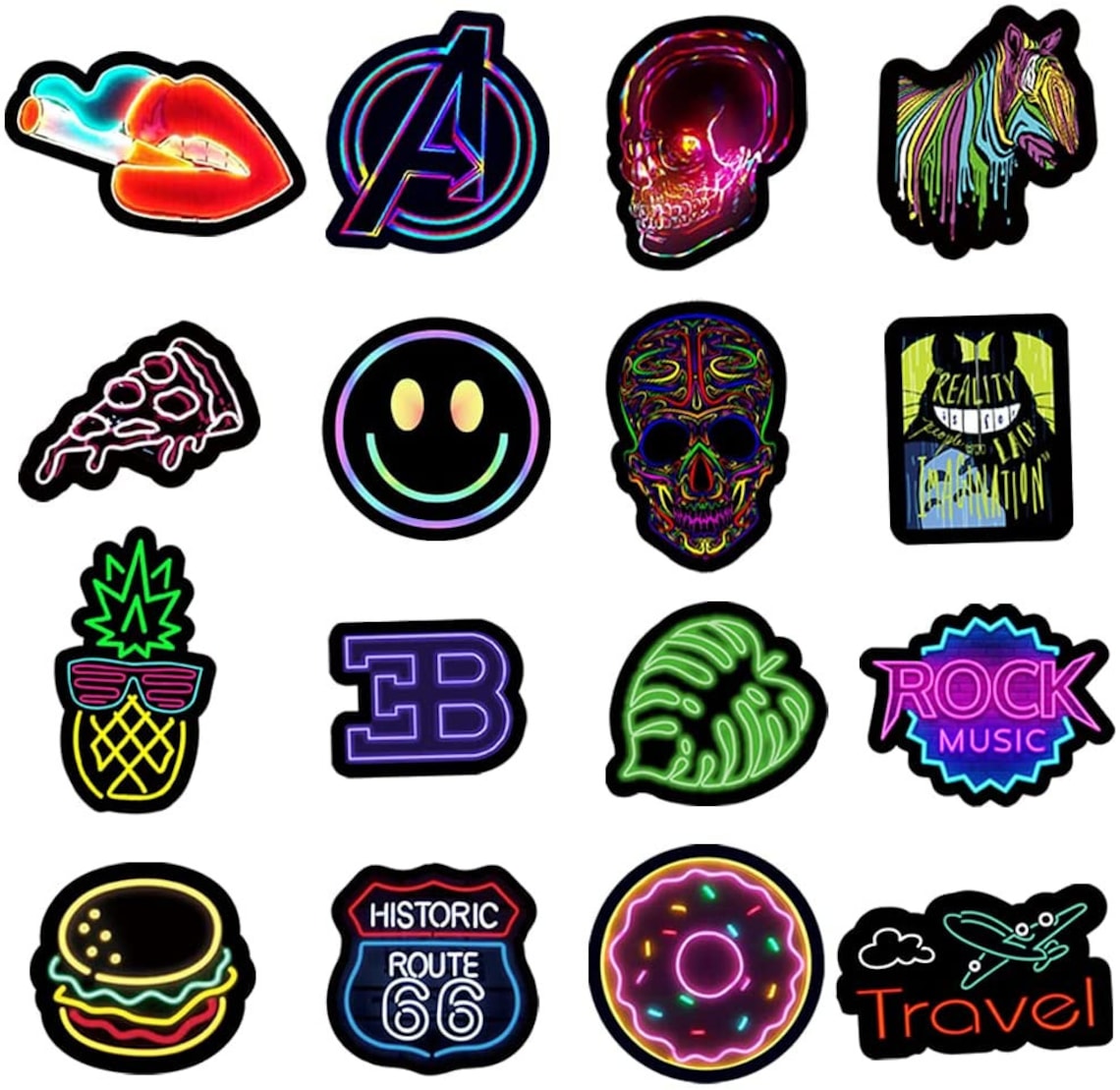 50pcs Sticker Neon-light Packs Decals for Kid Teen Decoration - Etsy