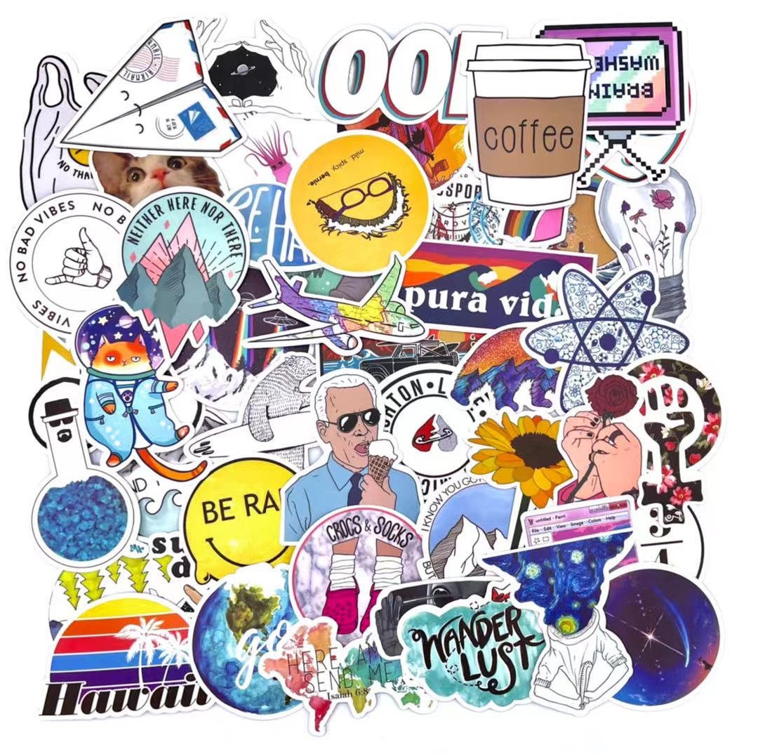 50 100pcs Random Mixed Stickers Good Summer Vibe Stickers Teenage