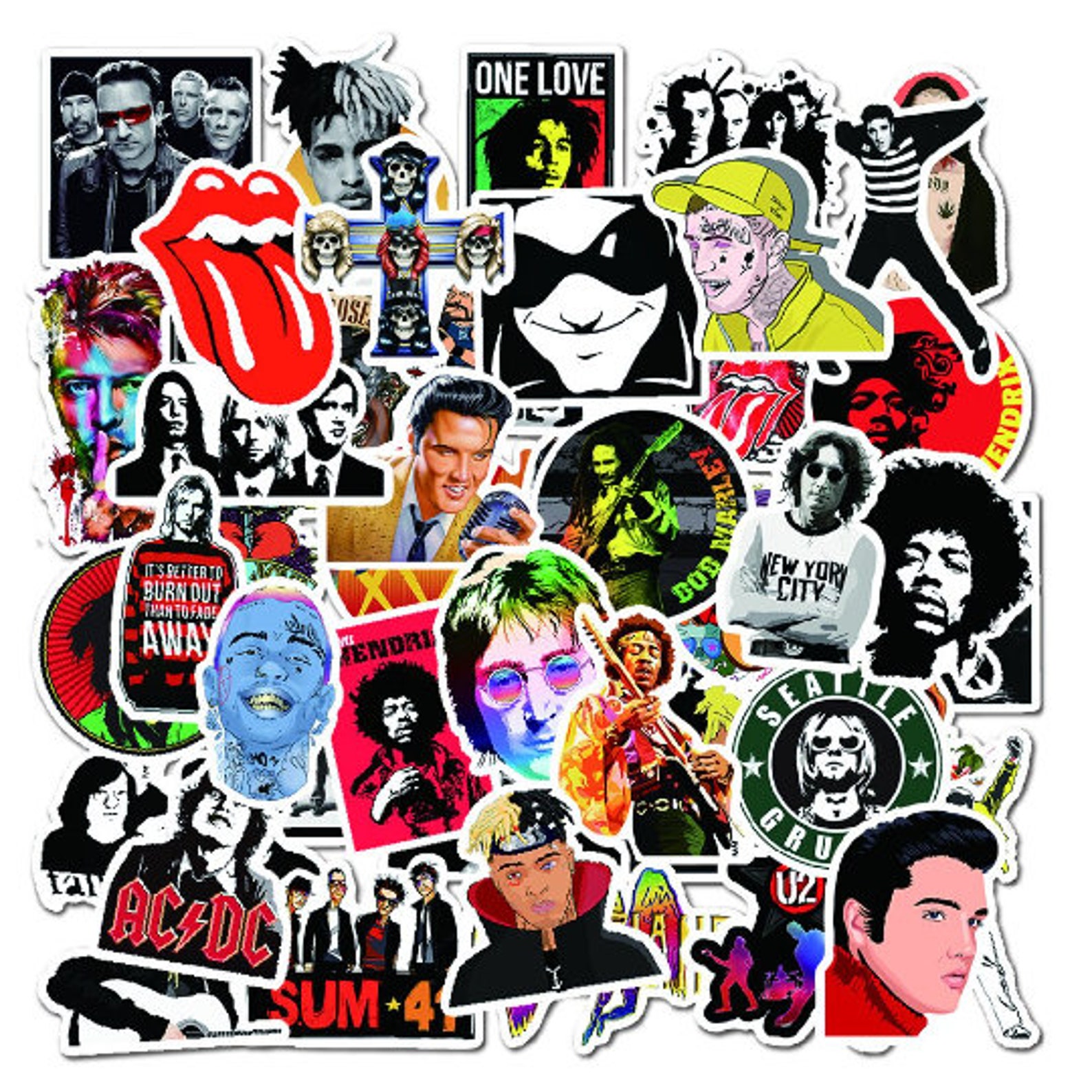 50pcs Rock Band Music Stickers Laptop Decals Home Decor Wall - Etsy
