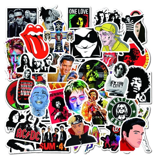 50pcs Rock Band Music Stickers Laptop Decals Home Decor Wall - Etsy