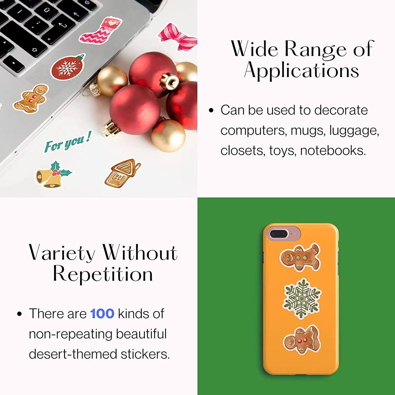 100pcs Christmas Holiday Stickers Santa Claus Stickers Pack - Etsy