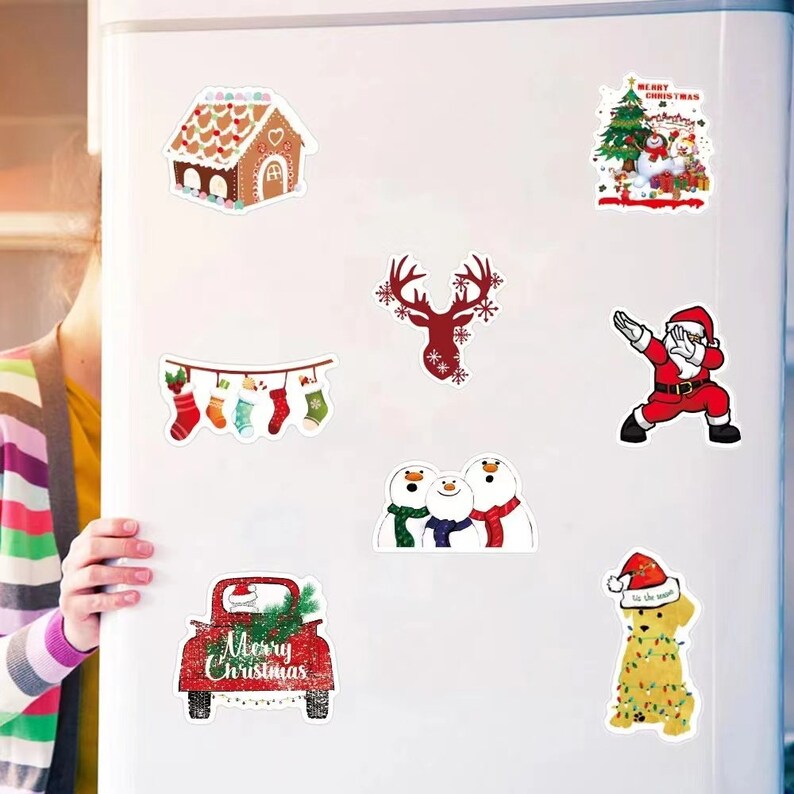 100PCS Santa Claus, Holiday, Christmas X-mas Stickers Decorative Gift ...