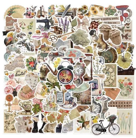 50/100pcs Cottagecore Scrapbooking Stickers Aesthetic - Etsy