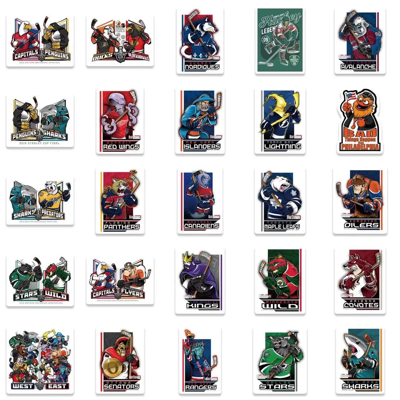 50pcs NHL Hockey Team Poster Stickers Decals Decorative for - Etsy