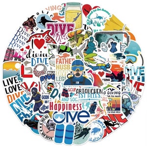 50pcs Cute Ocean Life Diving Adventure Outdoor Stickers Decals ...
