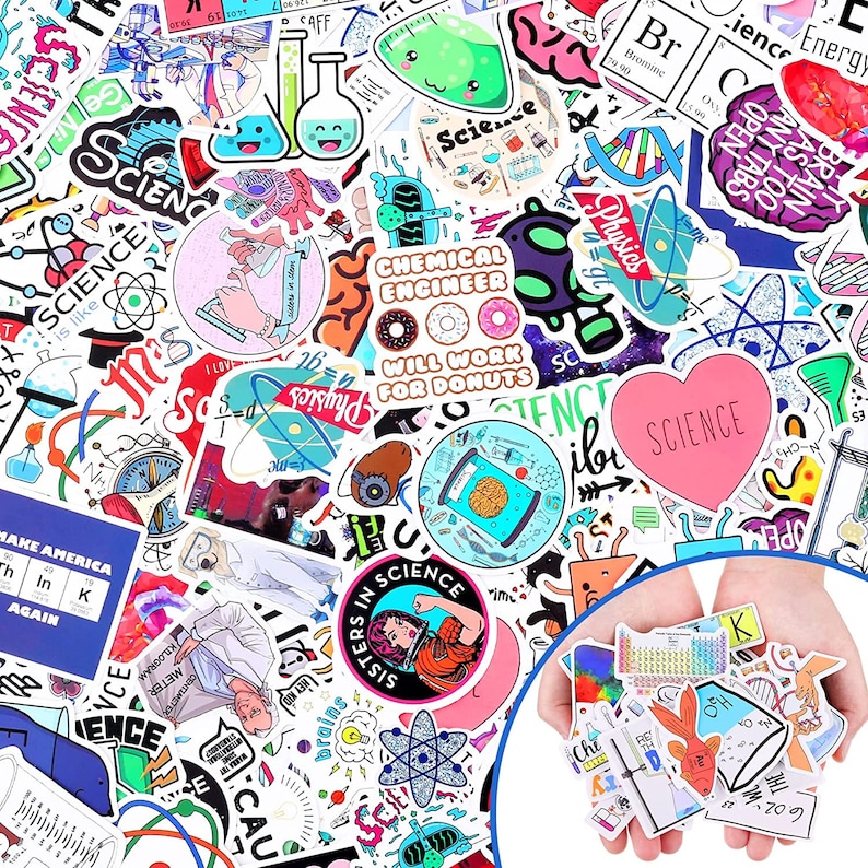 50/100pcs Laboratory Science Chemistry Stickers Physics - Etsy