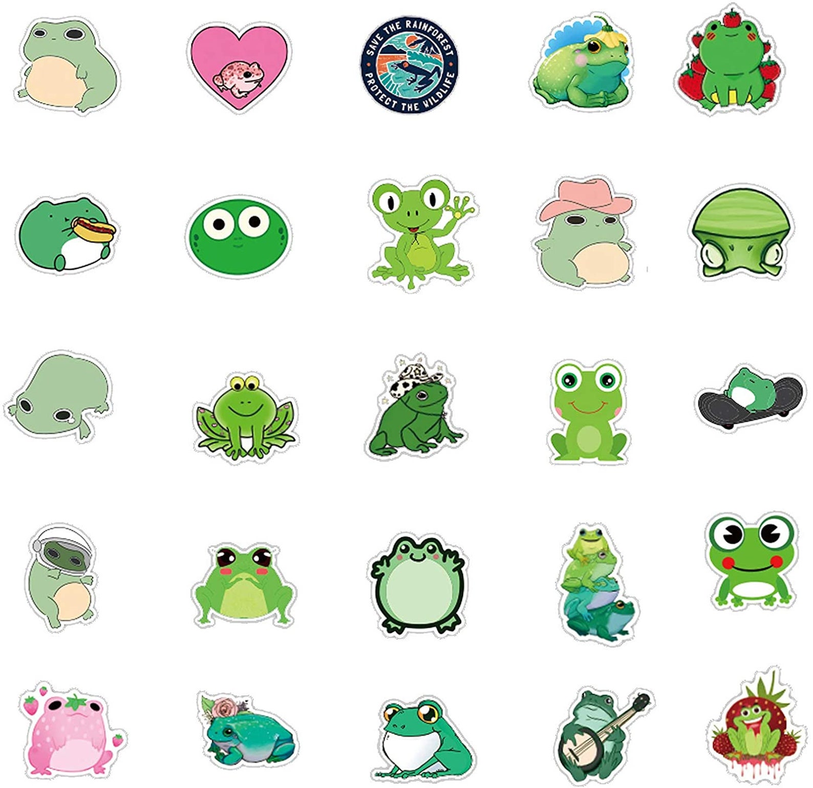 50PCS Cute Funny Frog Stickers Green Sticker for Kid Teen - Etsy