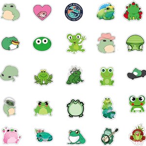 50PCS Cute Funny Frog Stickers Green Sticker Decorative Laptop Decals ...