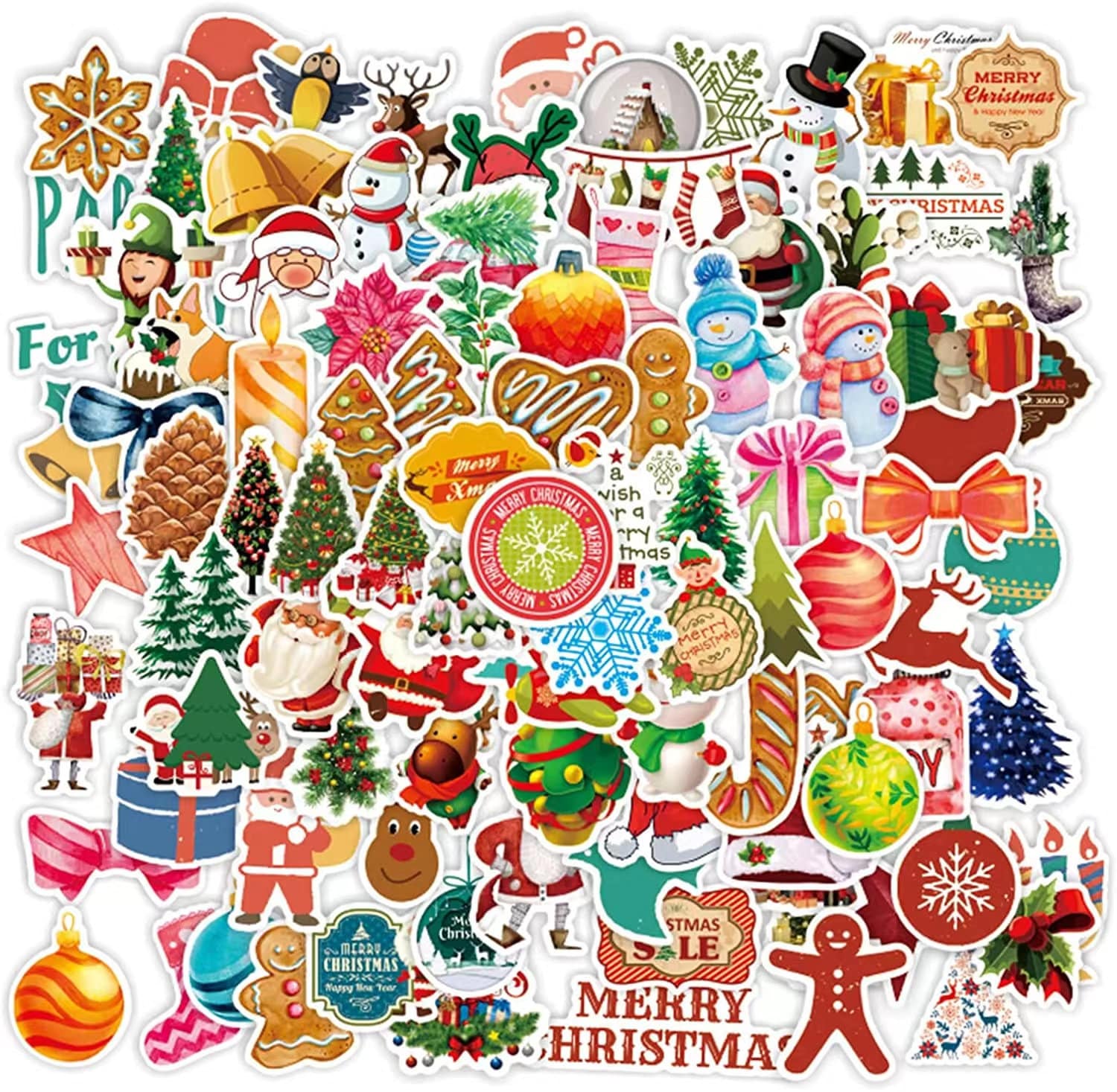 100pcs Christmas Holiday Stickers Santa Claus Stickers Pack - Etsy