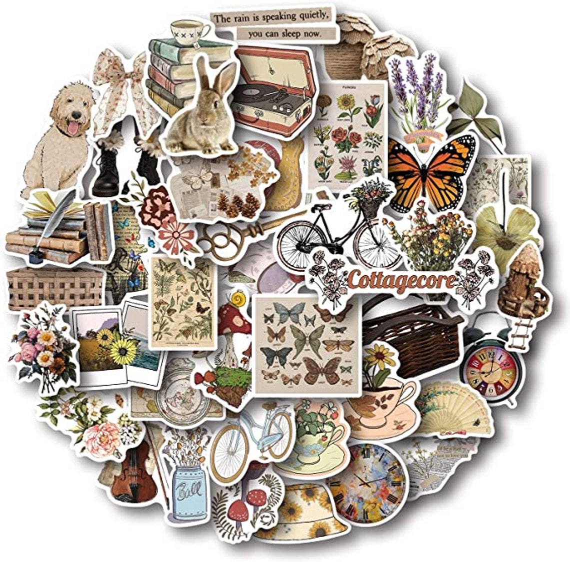 50pcs Aesthetic Cottagecore Vintage Stickers Decoration | Etsy