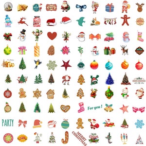 100pcs Christmas Holiday Stickers Santa Claus Stickers Pack for Home ...
