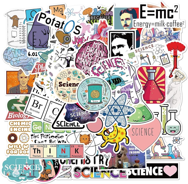 50/100pcs Laboratory Science Chemistry Stickers Physics Biology ...