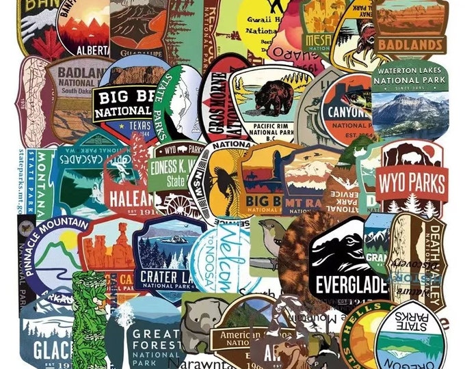 100pcs Adventure Outdoor Nature View National Stickers Decorative ...