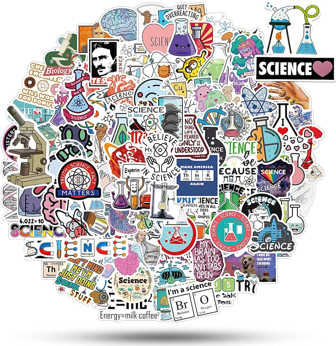 50/100pcs Laboratory Science Chemistry Stickers Physics Biology ...