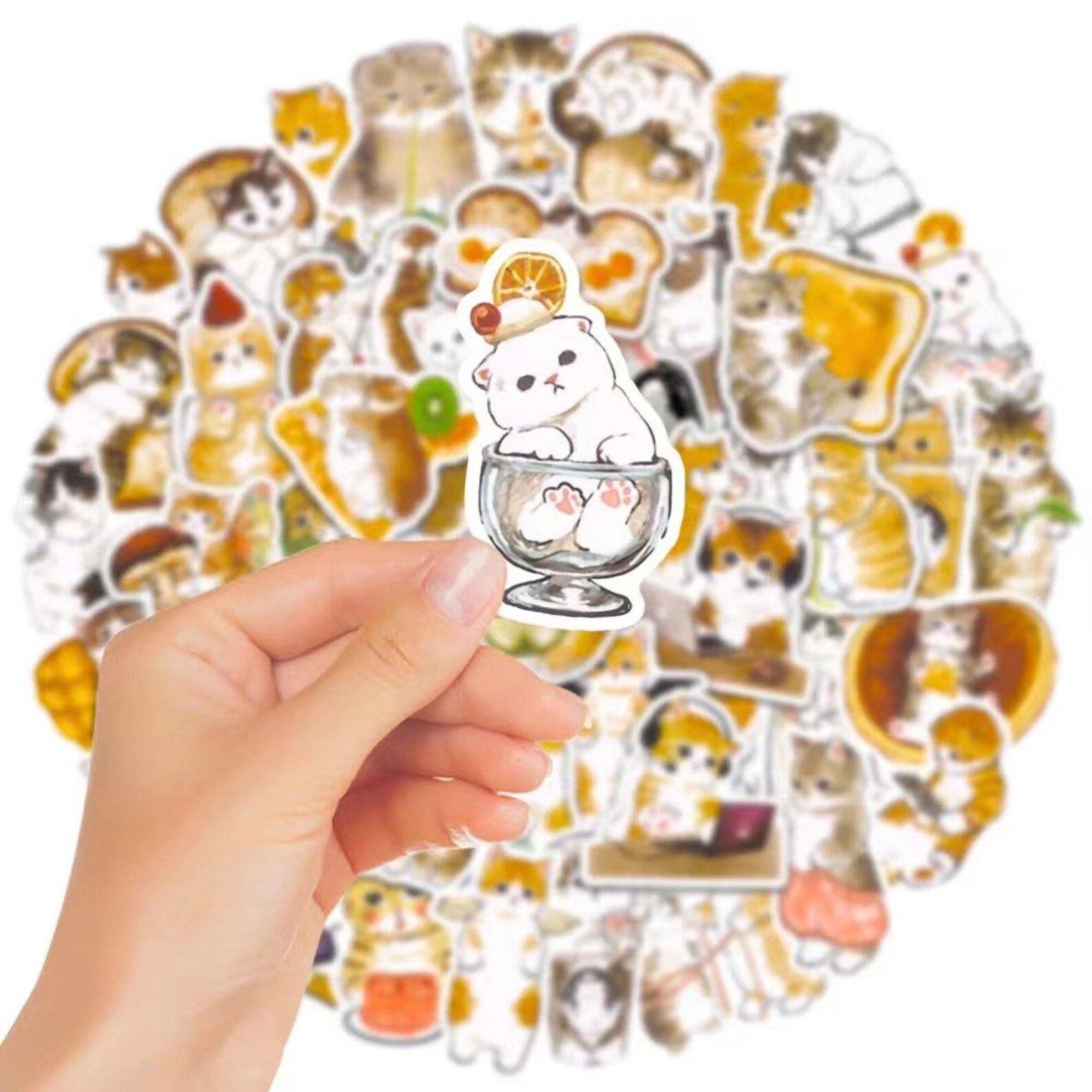 50pcs Cute Cartoon Baby Cat Stickers Loving Pet Stickers - Etsy