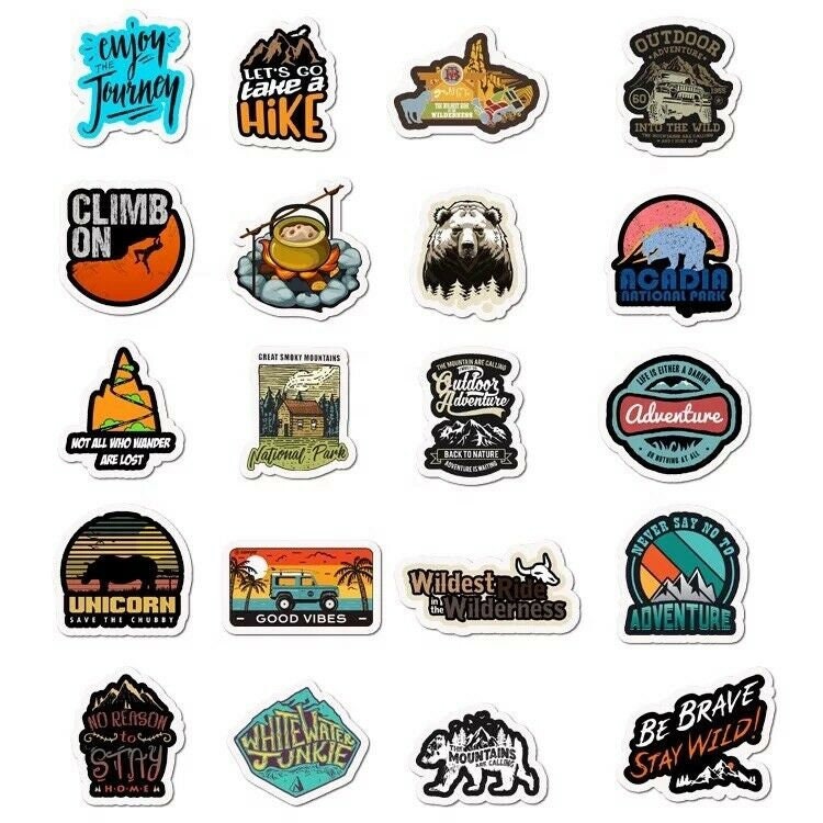 50pcs Traveling Hiking Camping Sticker Pack Decorative Diary - Etsy