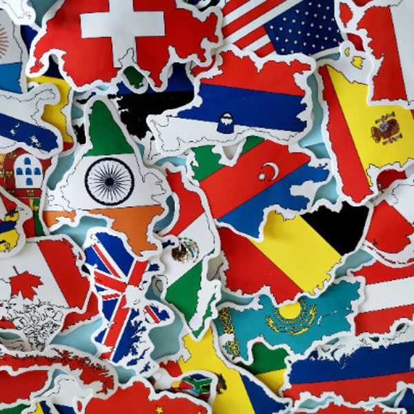 Country Flag Stickers - Etsy