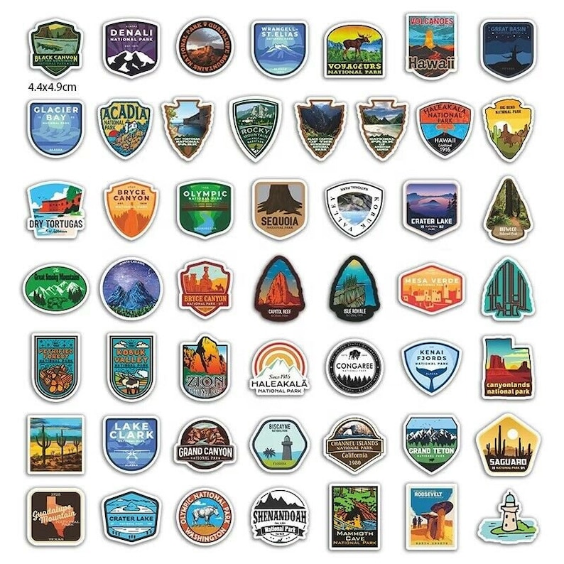 100 PCS National Park Hiking Camping Traveling Sticker Pack | Etsy