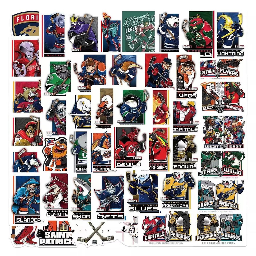 50pcs NHL Hockey Team Poster Stickers Decals Decorative for Home Decor ...