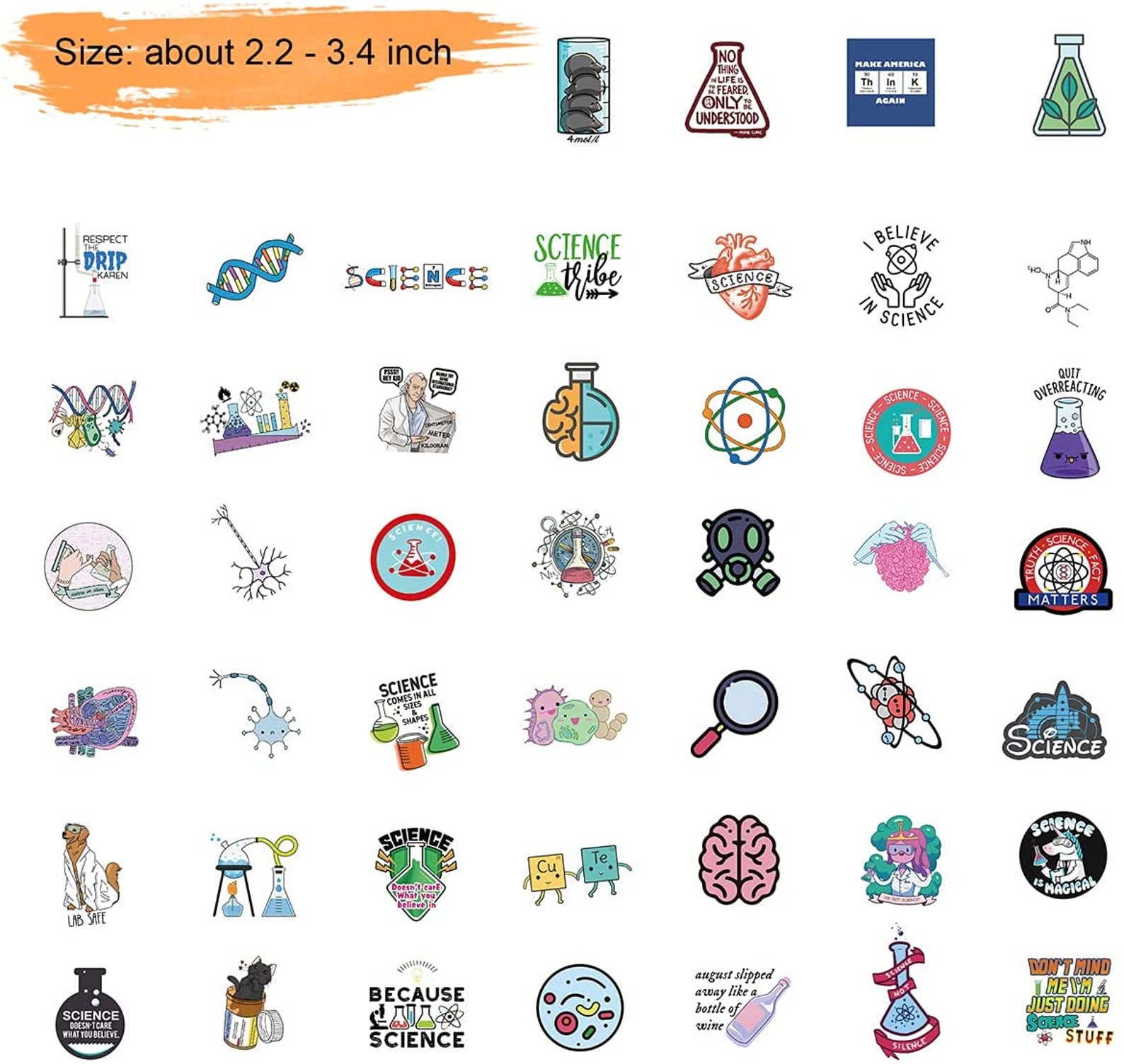 50/100pcs Laboratory Science Chemistry Stickers Physics - Etsy UK