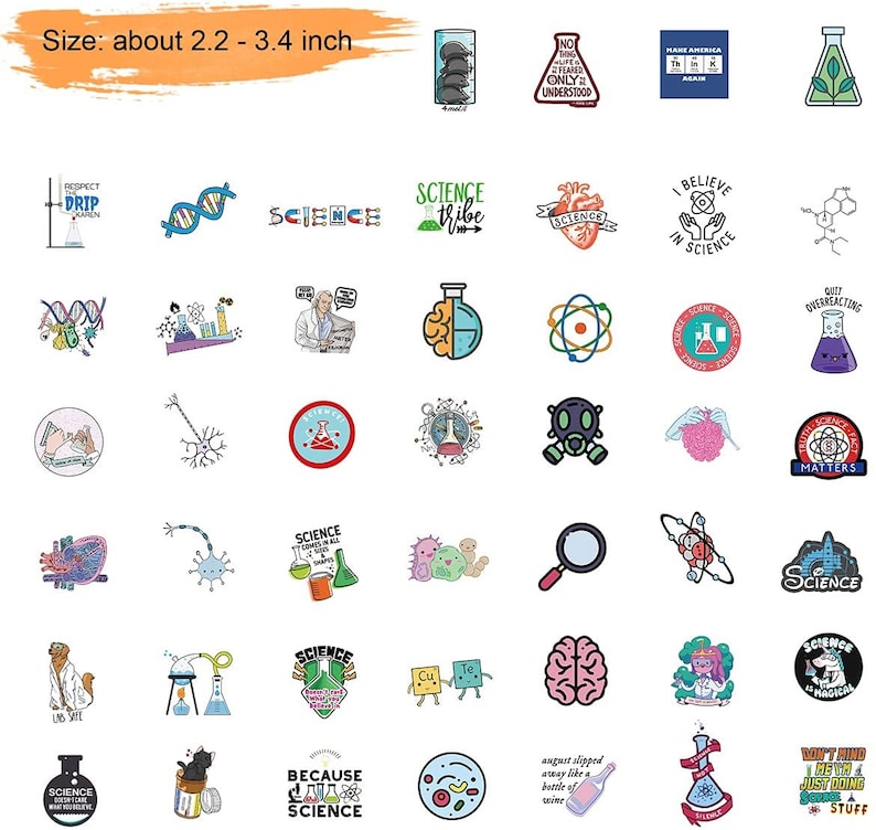 50/100pcs Laboratory Science Chemistry Stickers Physics - Etsy