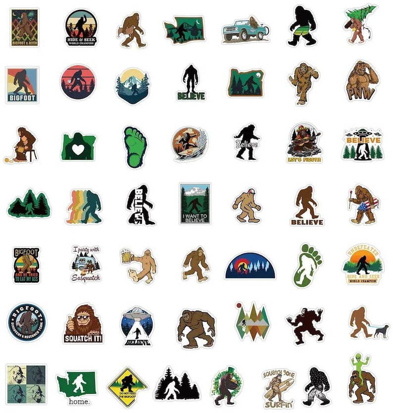 50pcs Bigfoot Stickers Outdoor Nature Camping Stickers Decorative for ...