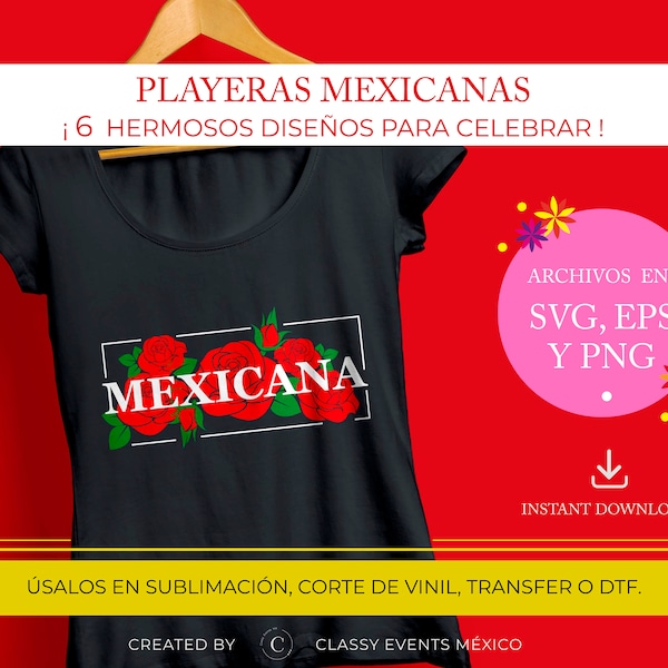 Playeras mexicanas svg - Etsy España