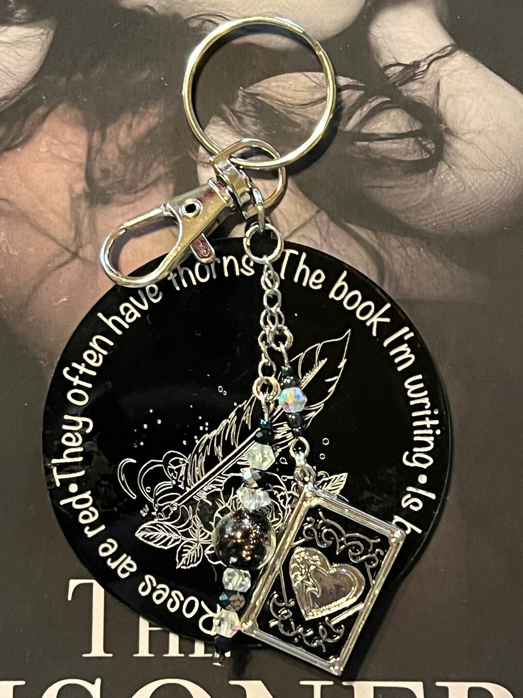 Smut Reader/writer Keychain With Beaded Charm Dangles - Etsy